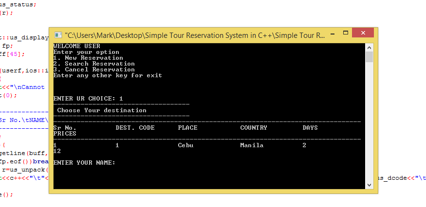 Simple Tour Reservation System In C Free Source Code Sourcecodester